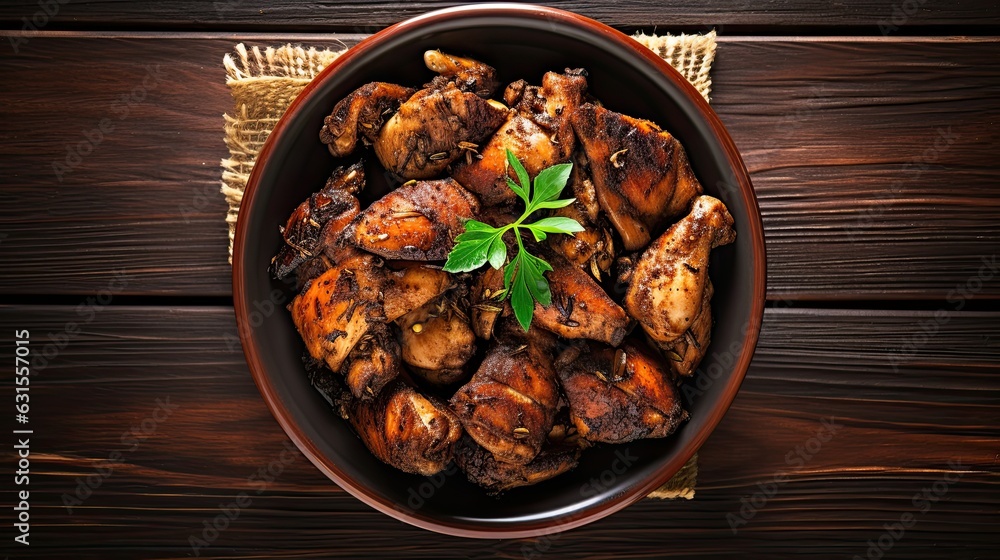 Authentic Filipino chicken adobo, top view Stock Photo | Adobe Stock