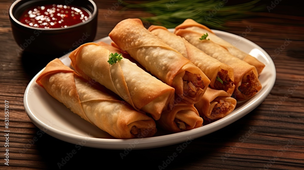 Authentic Filipino lumpia (spring rolls) Stock Photo | Adobe Stock