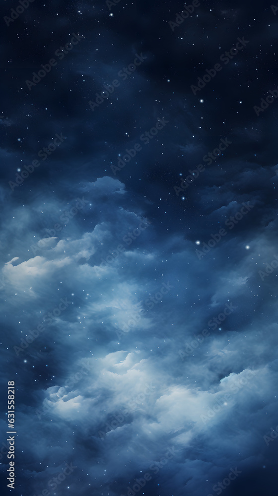 Deep indigo moonlit silver gradient lunar moonlight sky cloudscape ...