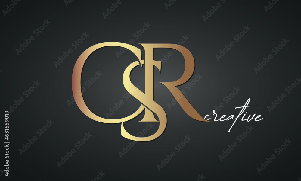 luxury letters RSR golden logo icon premium monogram, creative royal ...