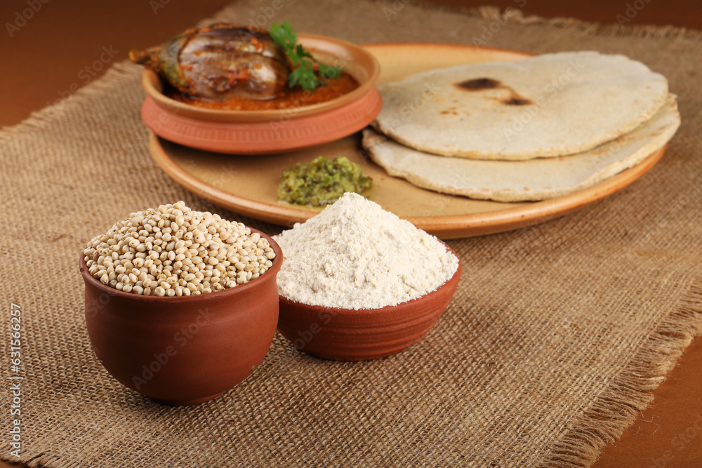 bajra sorghum roti or pearl millet flat breadSoft flat bread made of ...
