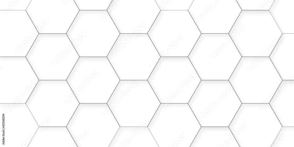 Seamless creative geometric Pattern of white hexagon white abstract hexagon wallpaper or ...