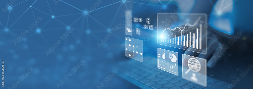 businesswoman data and insights powered by big data and artificial ...