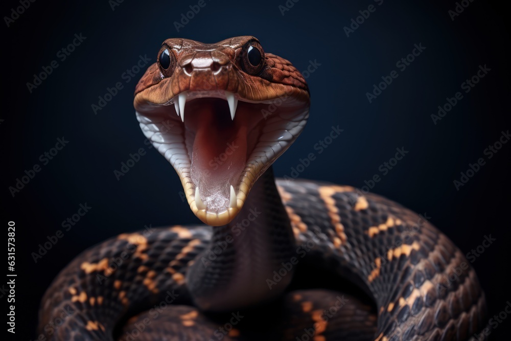 Surprised snake with open mouth. Stock-Foto | Adobe Stock