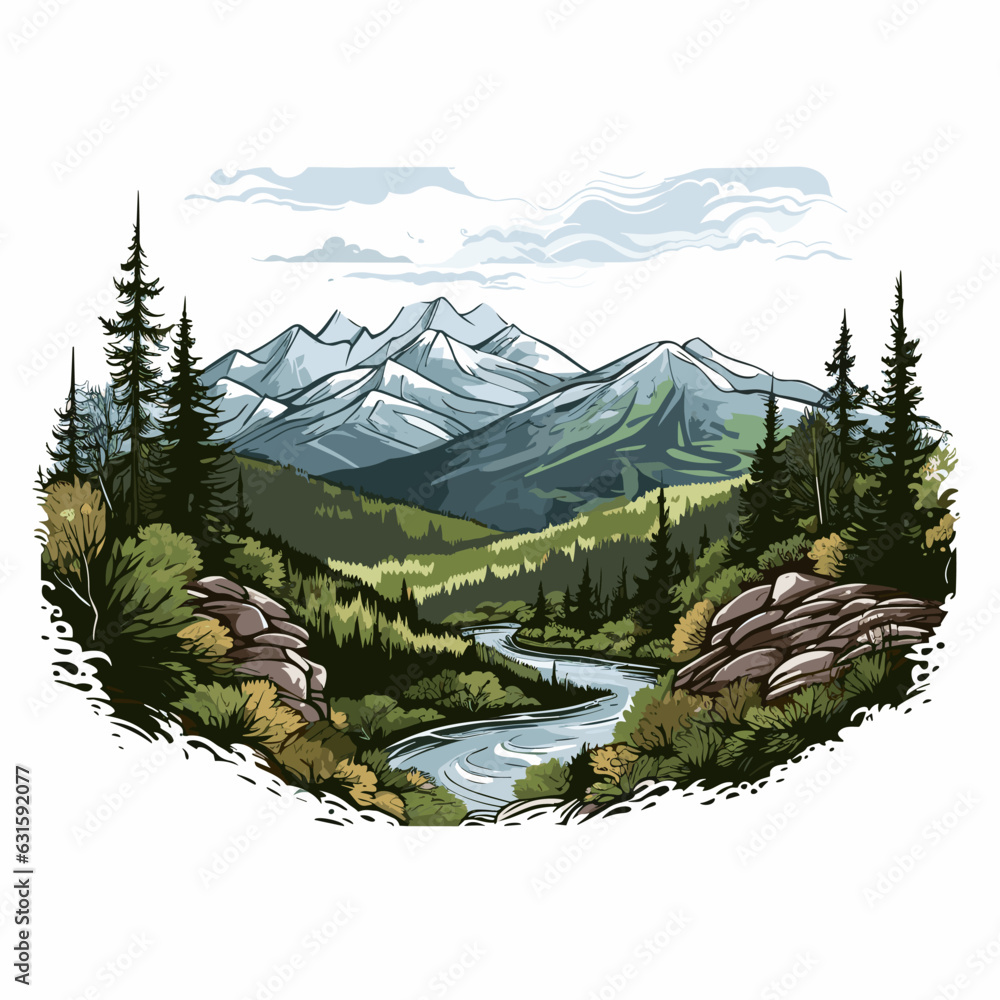 Great Smoky Mountains. Great Smoky Mountains hand-drawn comic ...