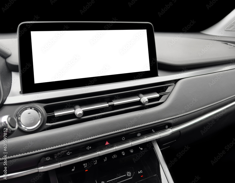 Monitor in car with isolated blank screen use for navigation maps and ...