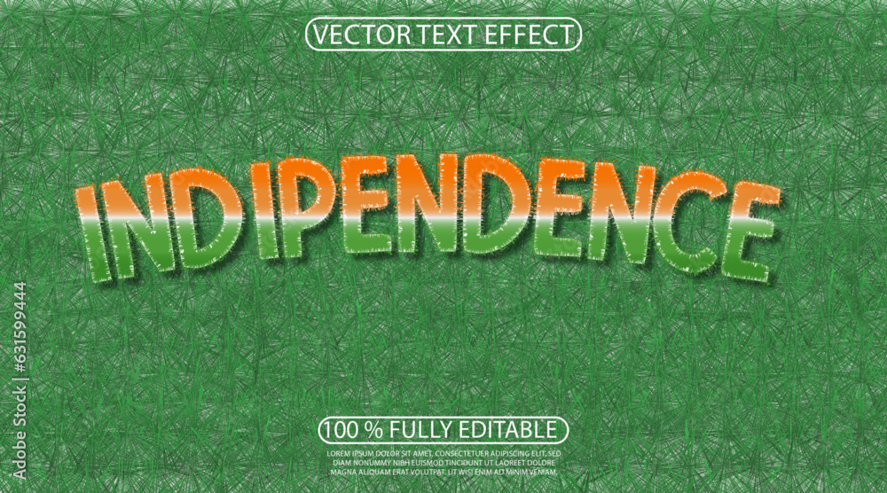 3d text effect, vector nice, happy independence day, of India ...
