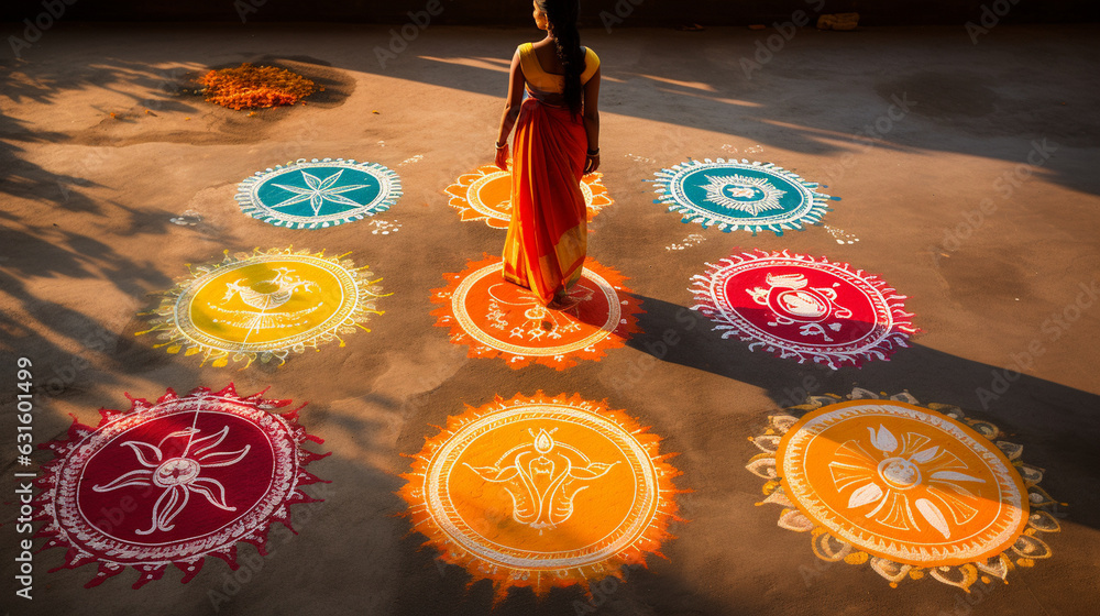 Rangoli of Traditions: Depicting Folklore, Music, and Dance Forms Stock ...