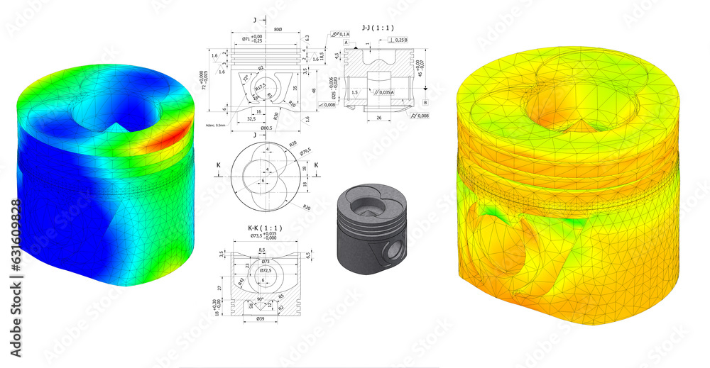 finite element method, FEM, analysis and Engineering Technical Drawing ...