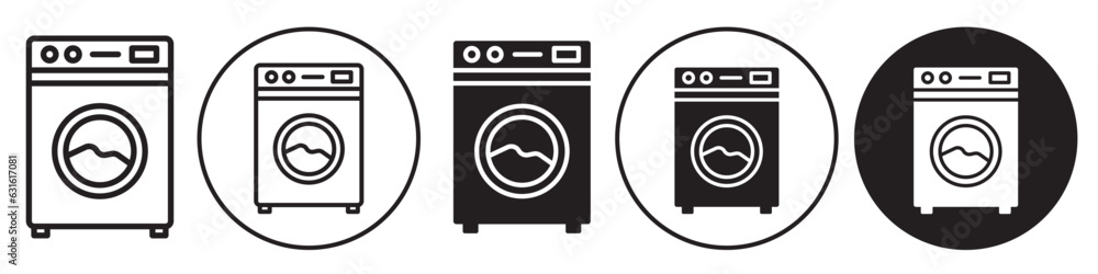 Washing Machine symbol Icon graphic vector set collection for web use ...