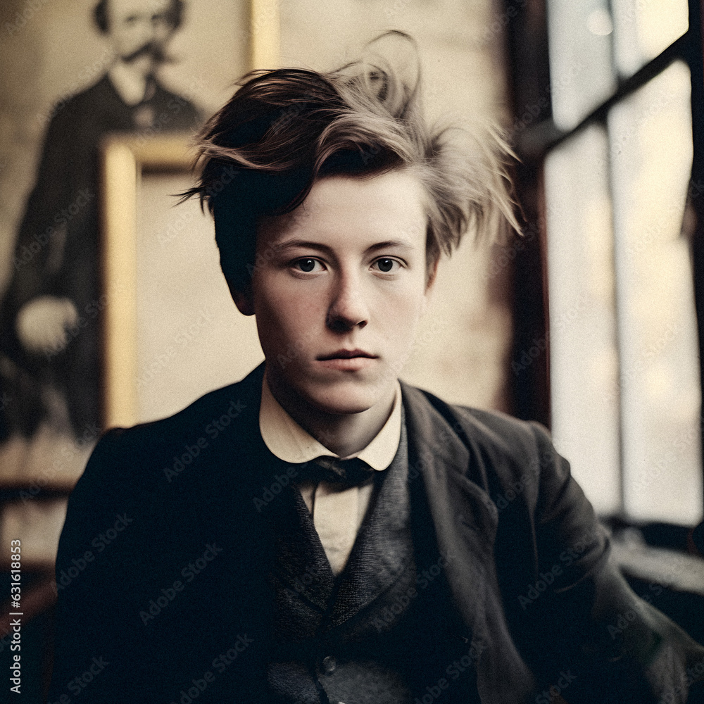 Generative AI Portrait: Arthur Rimbaud as a Modern Teen Stock ...