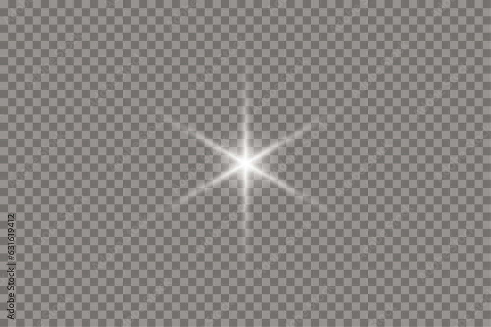 Star on transparent background. Vector illustration. Glow bright star ...