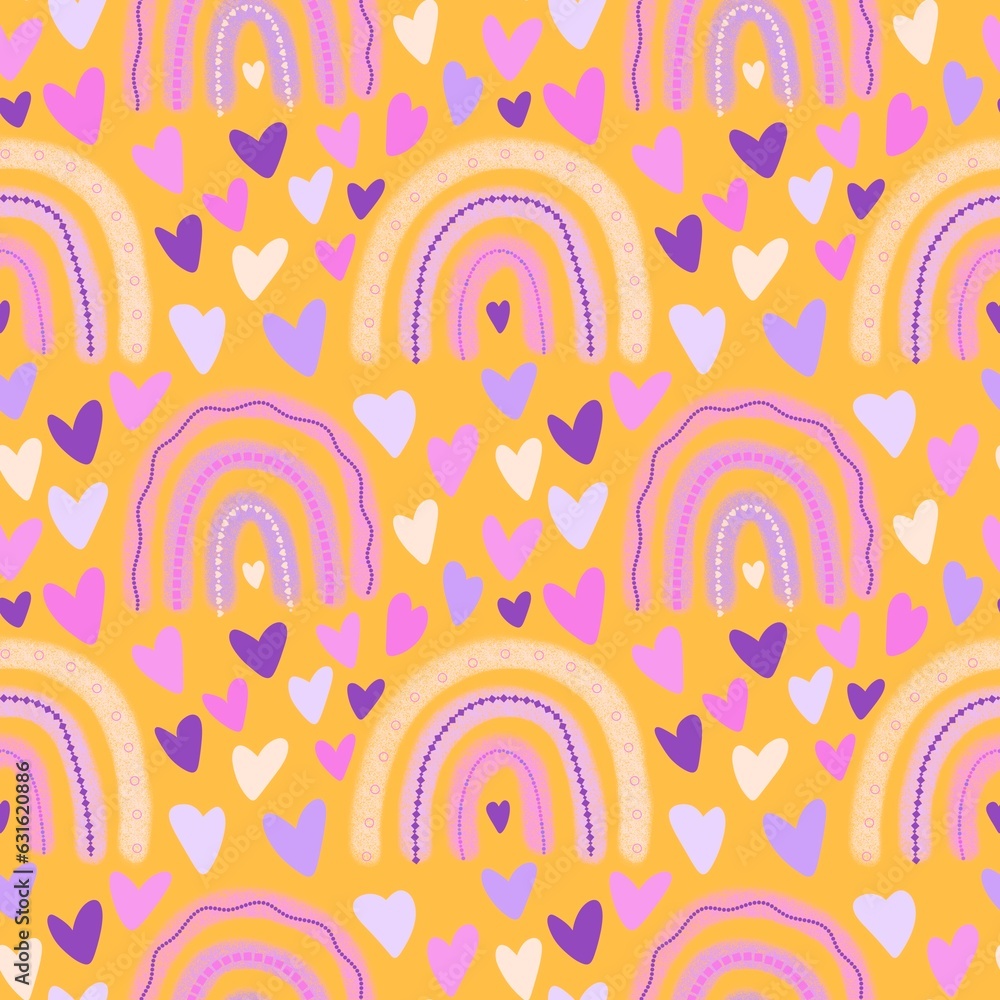 Cartoon kids seamless rainbow pattern for wrapping paper and fabrics ...