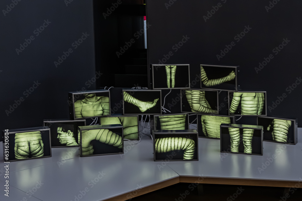 Interior of Stedelijk Museum. “General Idea” exhibition - work of ...