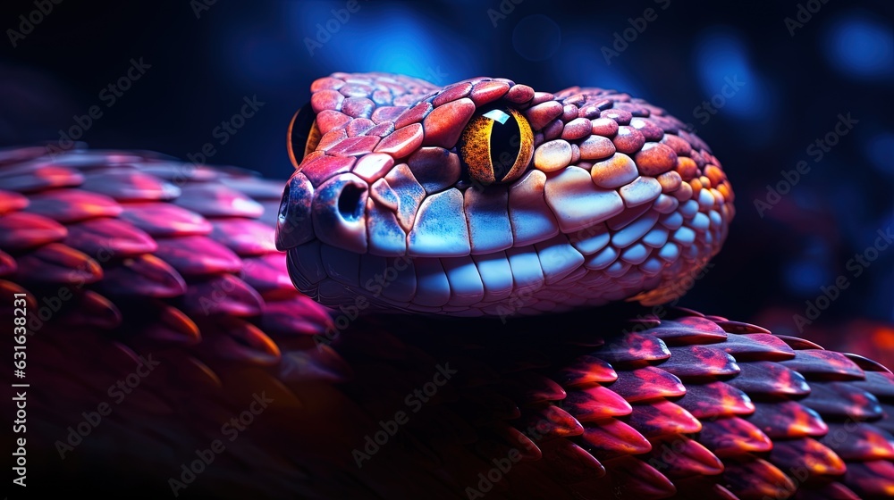 Macro Photography of a Colorful Poisonous Snake. Professional Wallpaper ...