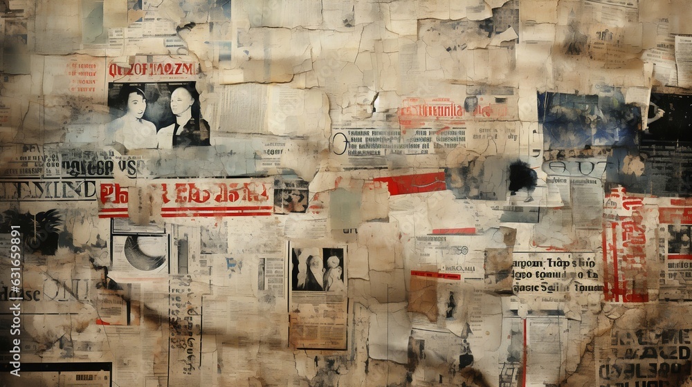 Overlapping Newspaper Clippings Effect for Wallpaper. Generative ai ...