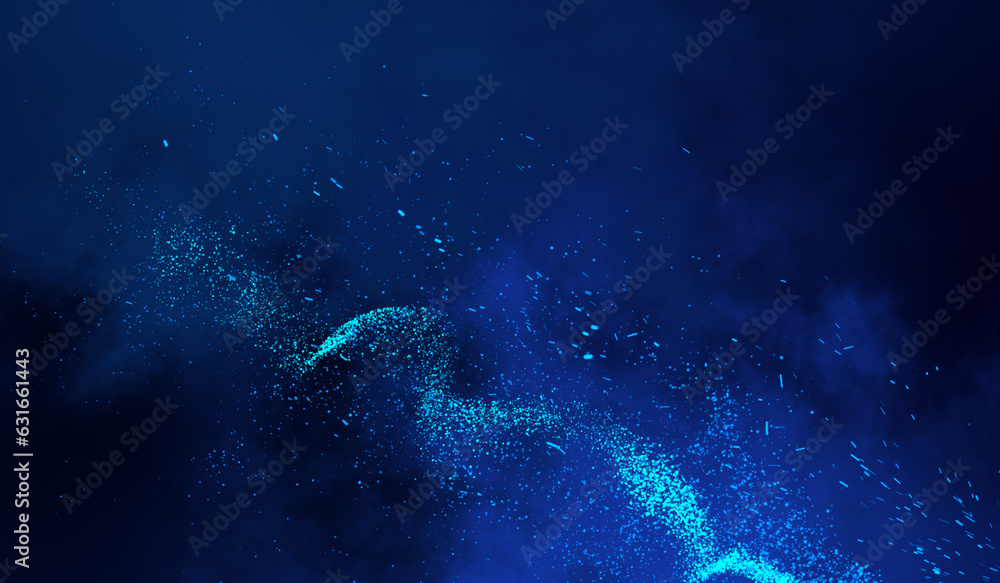 Burning blue sparks rise from fire ,Fire Particles on blue gradient ...