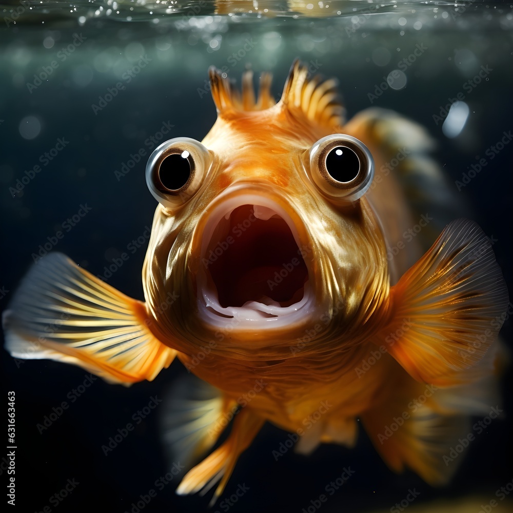 Astonishing Aquatic Encounter: Image of a Fish with Wide Open Mouth and ...