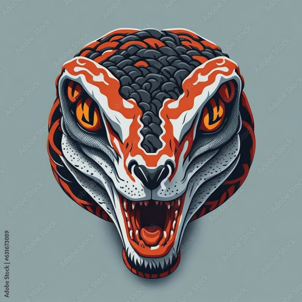 snake, face, vector, illustration, white, background Stock Photo ...