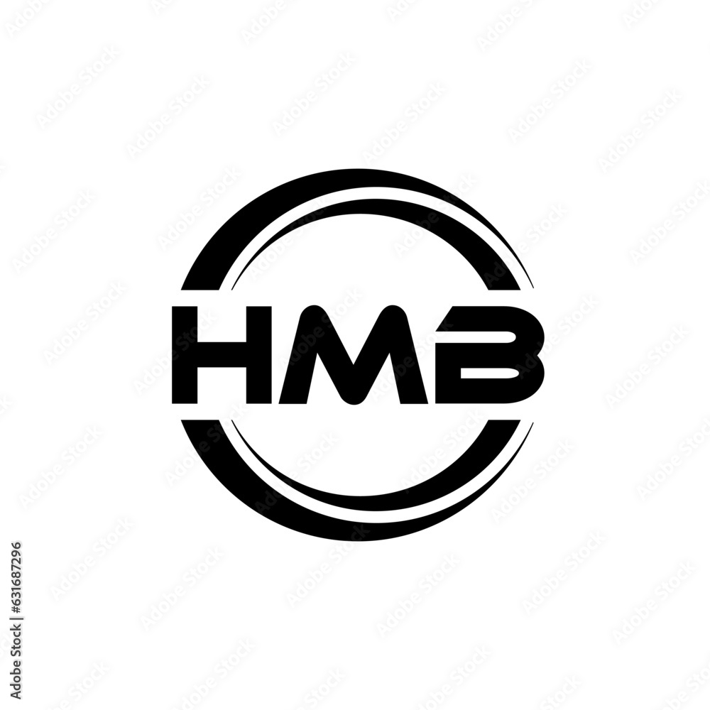 HMB letter logo design with white background in illustrator, vector ...