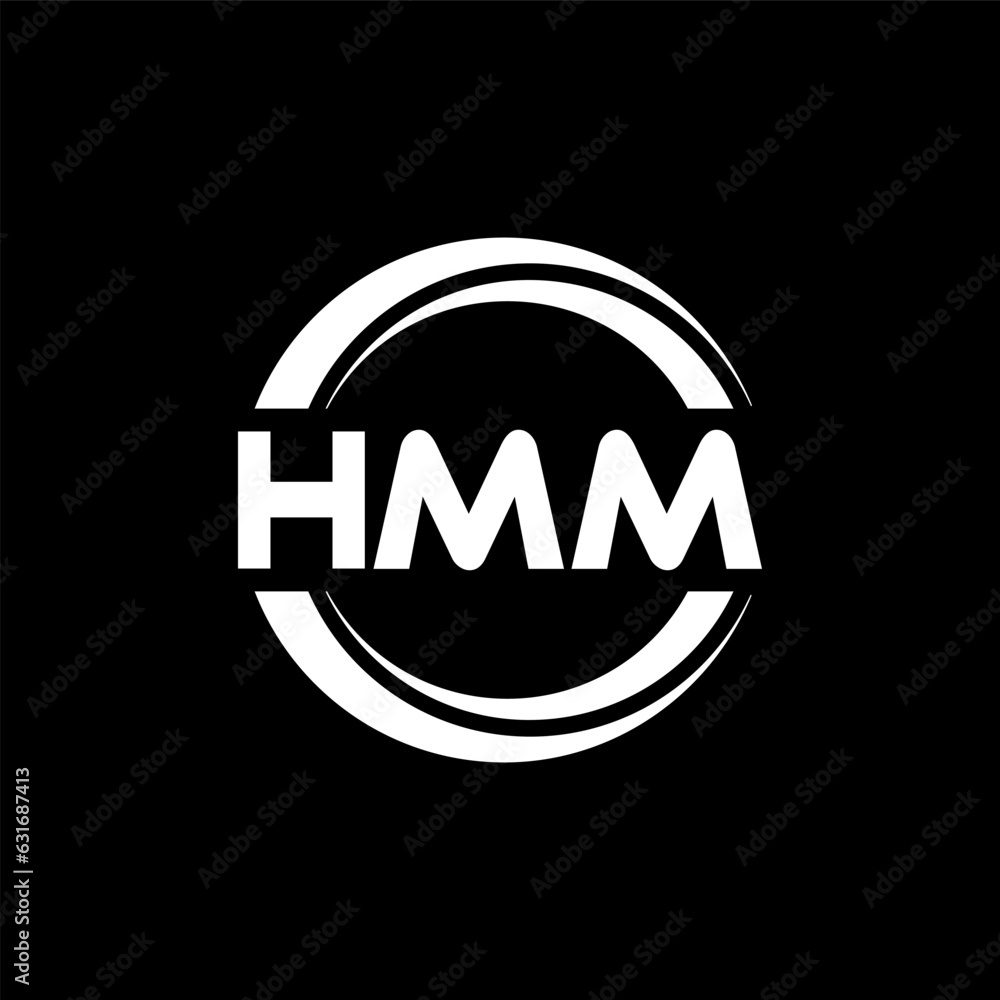 HMM letter logo design with black background in illustrator, vector ...