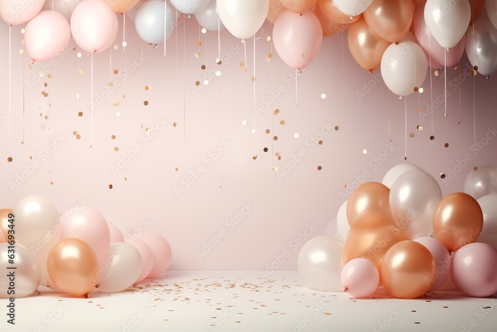 Create a light pastel-colored birthday background with light pink ...