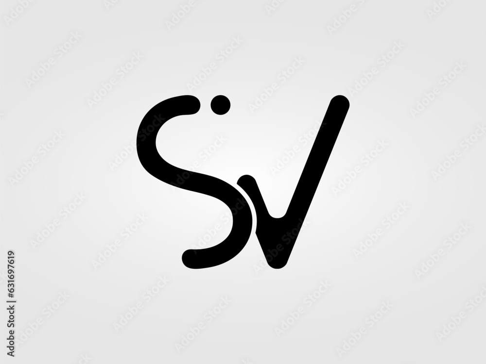 Initial SV letter Logo Design vector Template. Monogram, lettermark SV ...