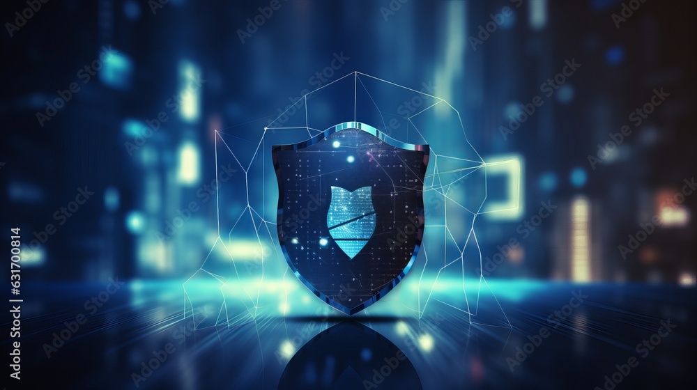 Cybersecurity technology privacy concept to protect data. There is a ...