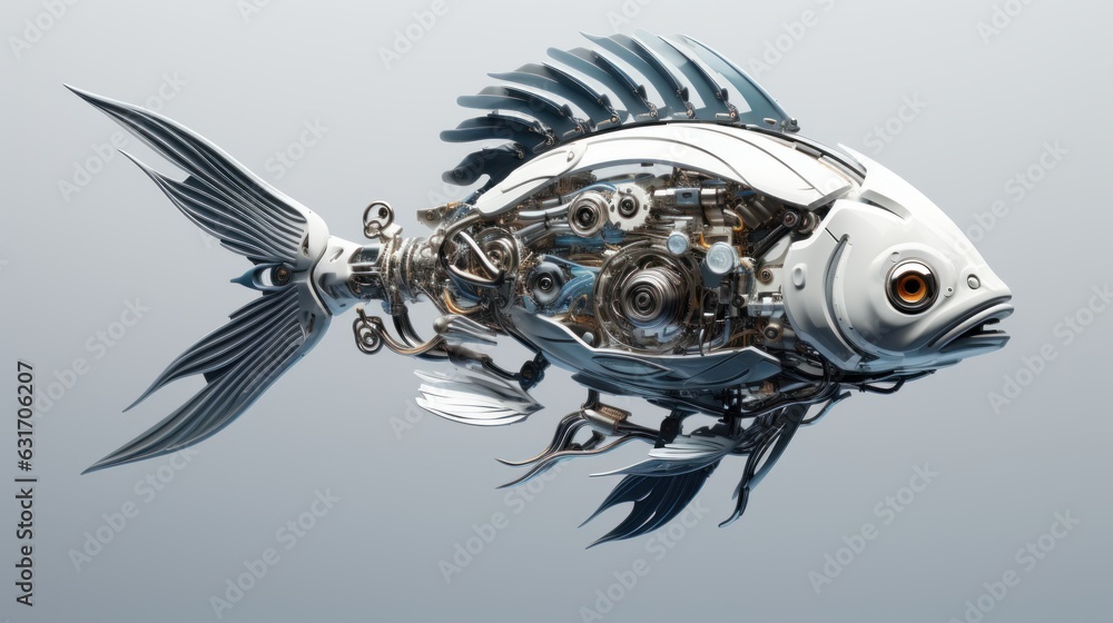 Bionic Sea Fish: Surrealism in High Contrast, Highly Detailed ...