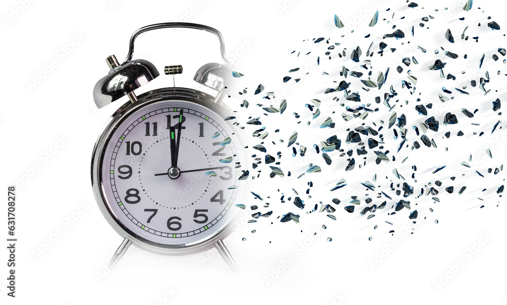 time clock breaking in flying pieces time pass memory loss future new ...