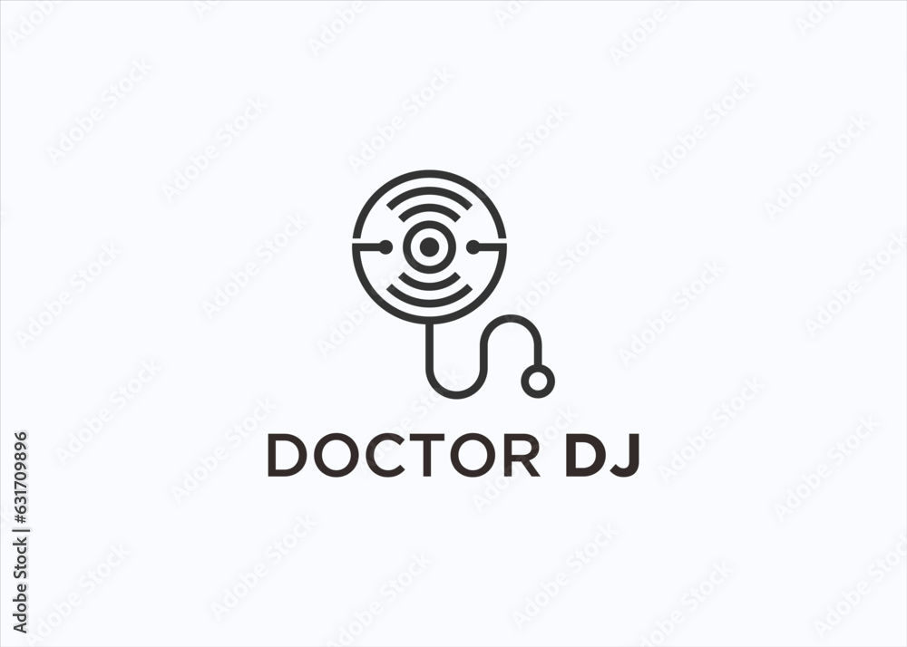 dj doctor logo design vector silhouette illustration Stock Vector ...