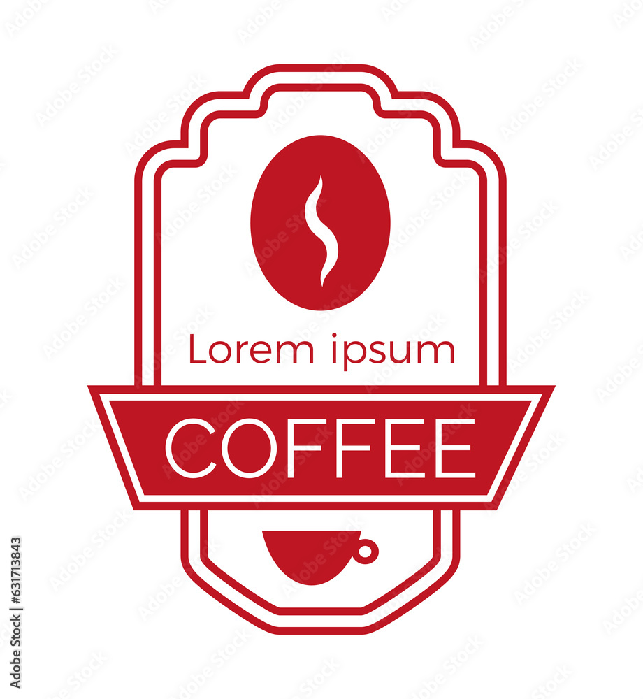 Coffee label. Design template emblem, logo, signboard, banner for cafe ...