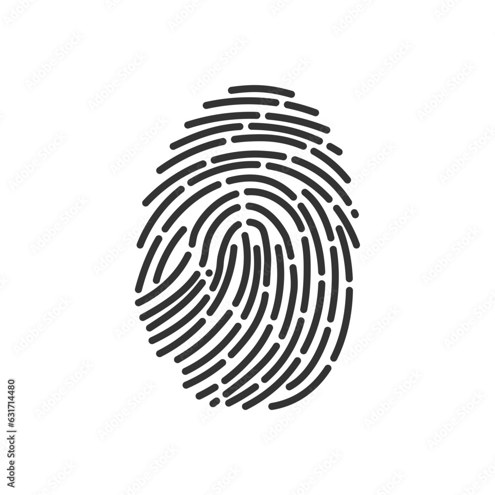 Vetor de Fingerprint vector icon, security symbol. Cyber security ...