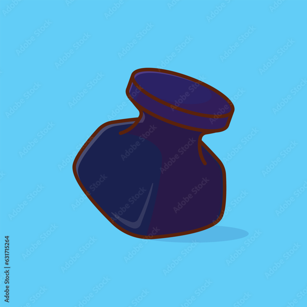 Ink bottle simple cartoon vector illustration education tools concept ...