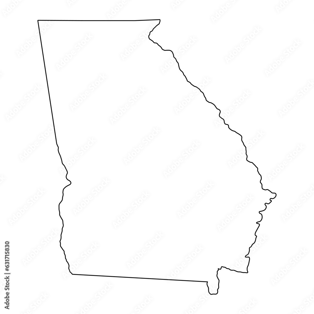 Georgia map shape, united states of america. Flat concept icon symbol ...