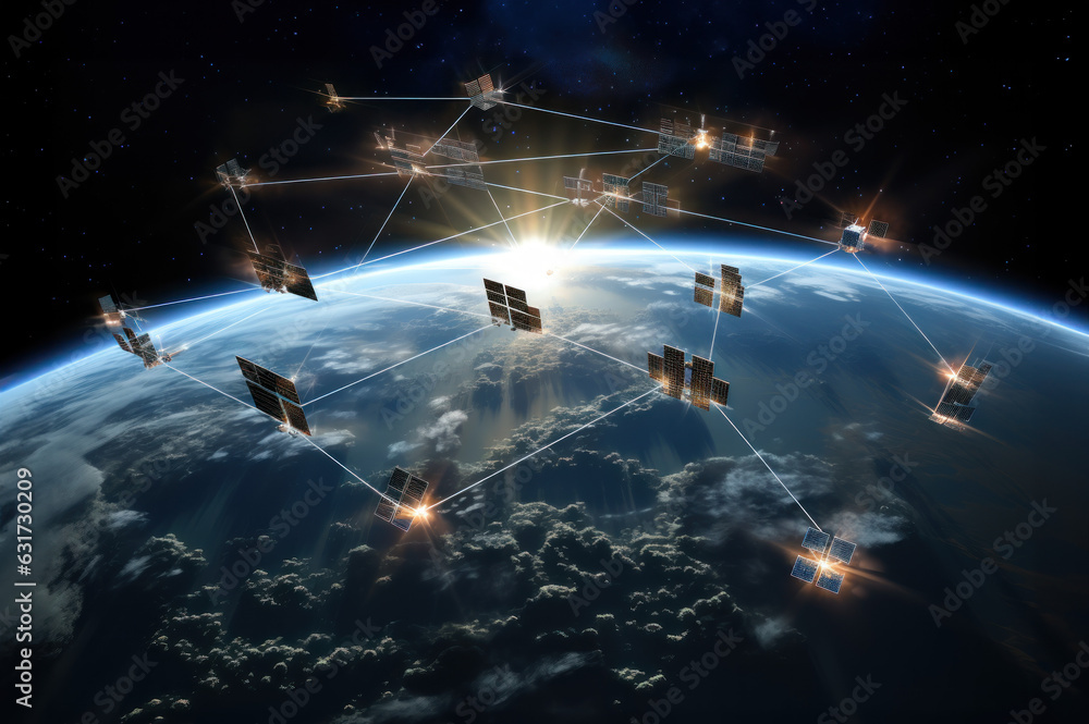 Space-Based Solar Power a network of satellites capturing solar energy ...