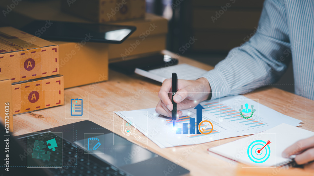 Analysis of online merchandising business reports, with charts and ...