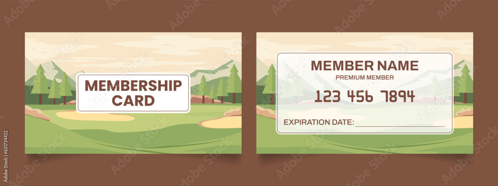 Golf Club Membership Card or Golf ID Card Template Design Stock Vector ...