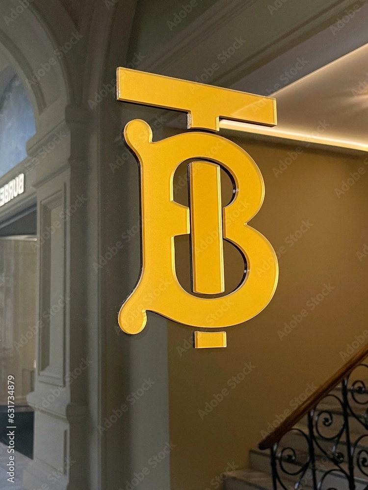 Golden Monogram Thomas Burberry Monogram By Burberry on doors of brand ...