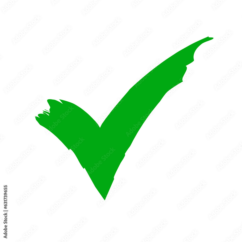 Green check mark sign on transparent background Stock Illustration ...