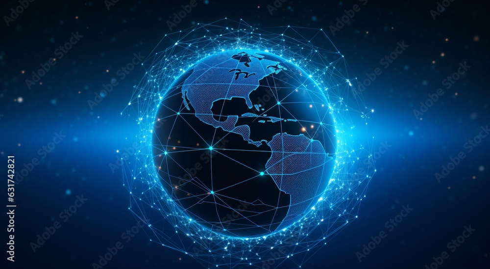 Abstract futuristic map in the shape of a globe. High quality ...