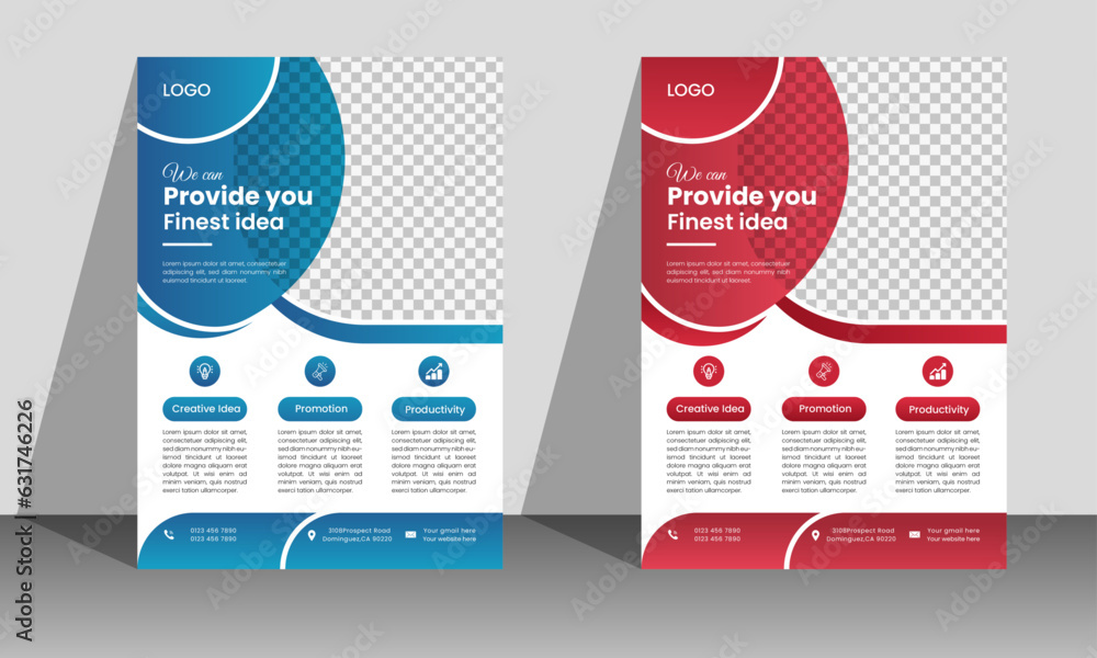 Modern Corporate Business Flyer Template Design 2024,with round graphic ...