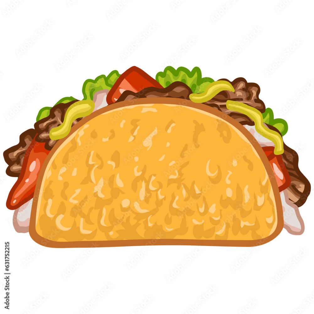Taco Birria Tacos Quesabirria Mexican Traditional Food Illustration ...