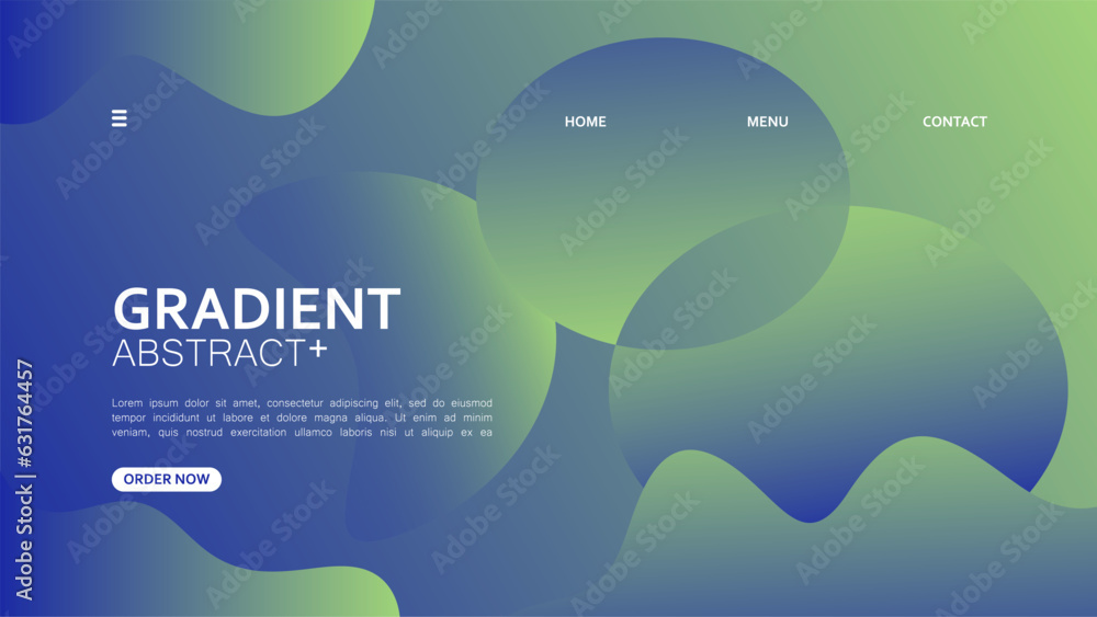 This is a vector illustration of a landing page design featuring an ...