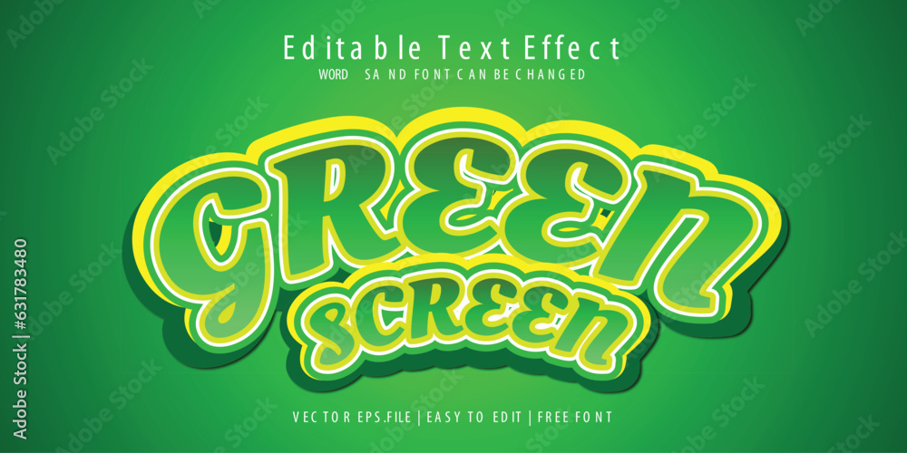 Free vector Green Screen text effect Stock Vector | Adobe Stock