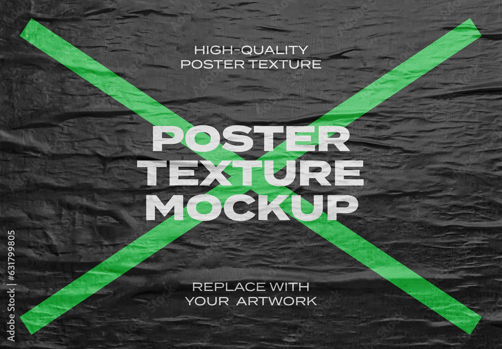 Poster Mockup Texture Art Template Branding Identity Blank Paper Glued ...