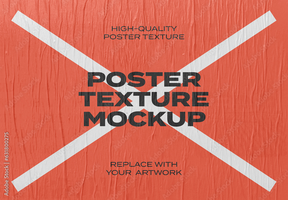 Poster Mockup Texture Art Template Branding Identity Blank Paper Glued ...