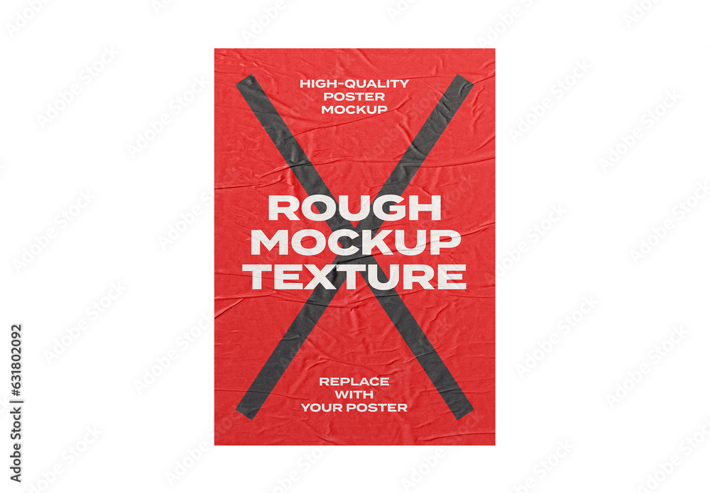 Poster Mockup Texture Art Template Branding Identity Blank Paper Glued ...