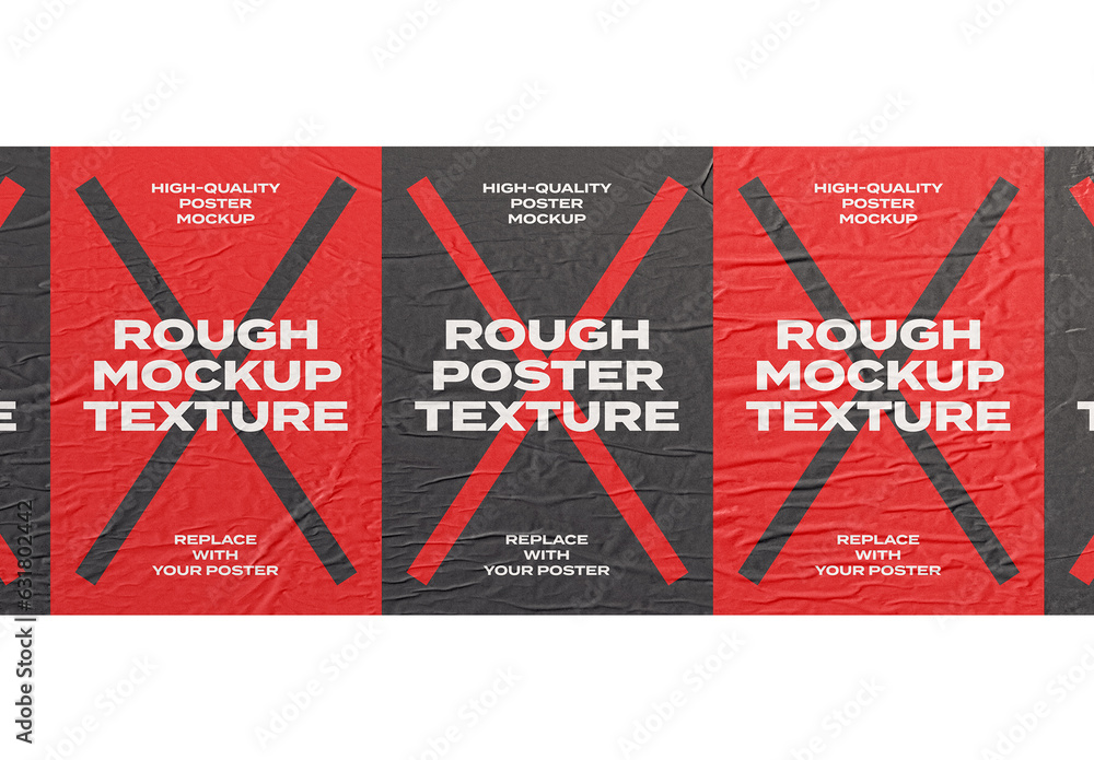 Poster Mockup Texture Art Template Branding Identity Blank Paper Glued ...