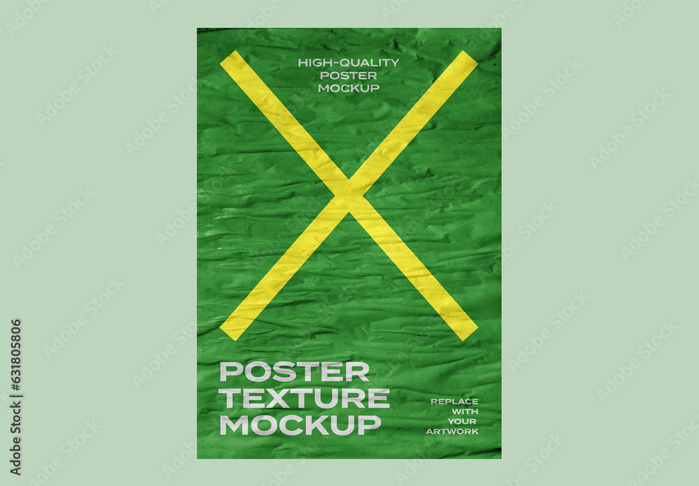 Poster Mockup Texture Art Template Branding Identity Blank Paper Glued ...